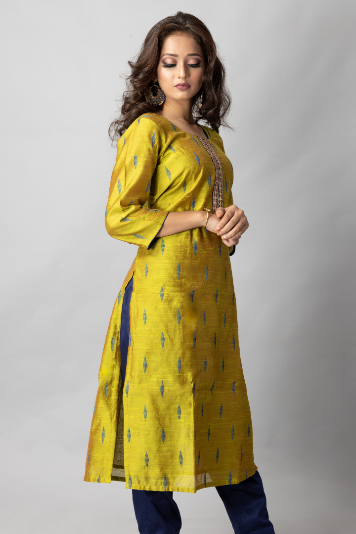 Mehandi Green Handloom cotton Kurta – Dress in Style